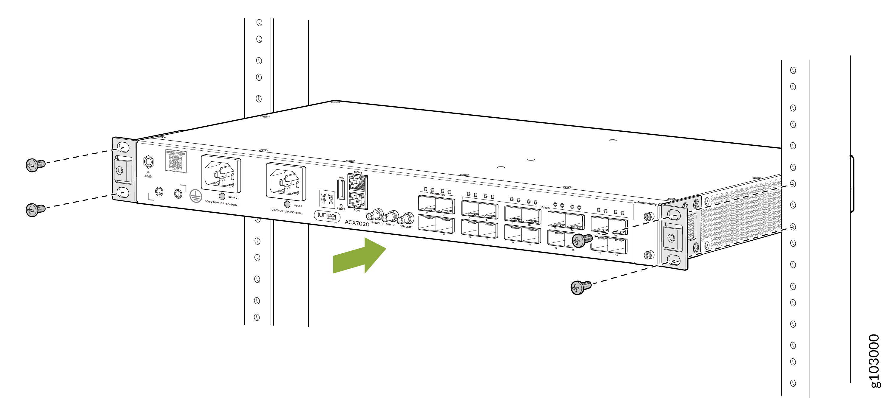 Install ACX7020 in a Rack | Juniper Networks