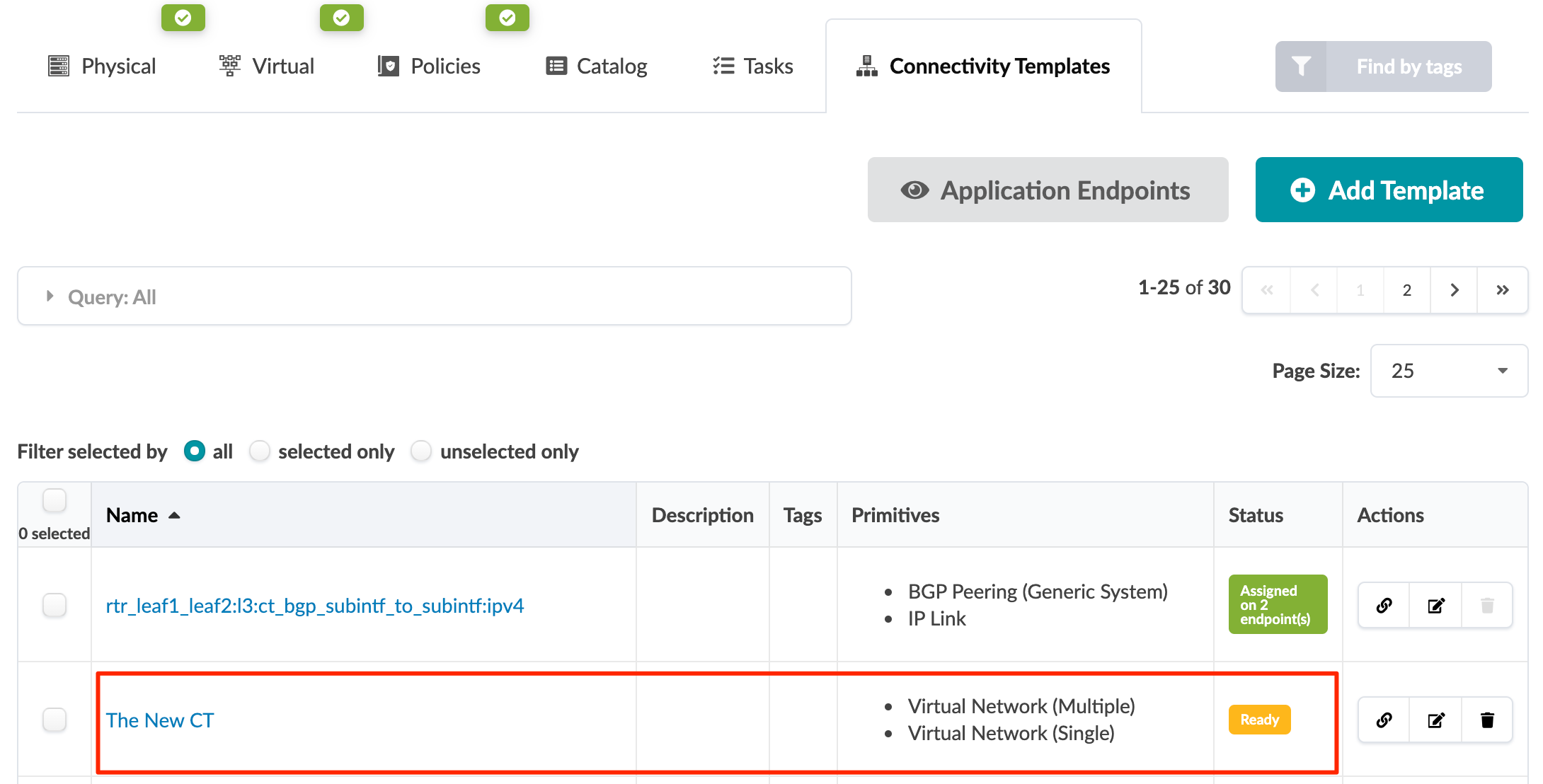 Create Connectivity Template for Multiple VNs on Same Interface (Example) | Apstra 5.0 | Juniper ...