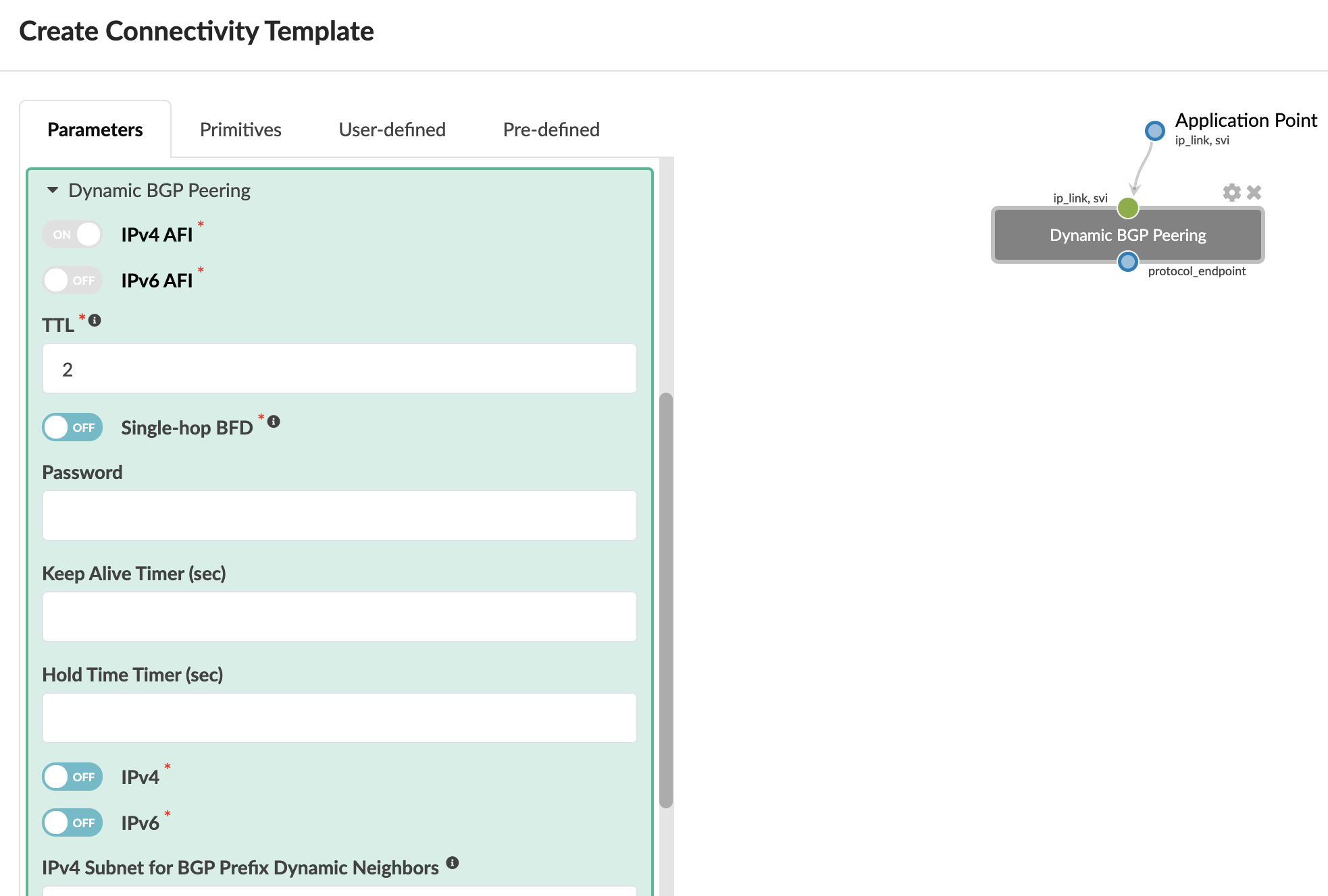 Dynamic BGP Peering Primitive | Apstra 5.1 | Juniper Networks
