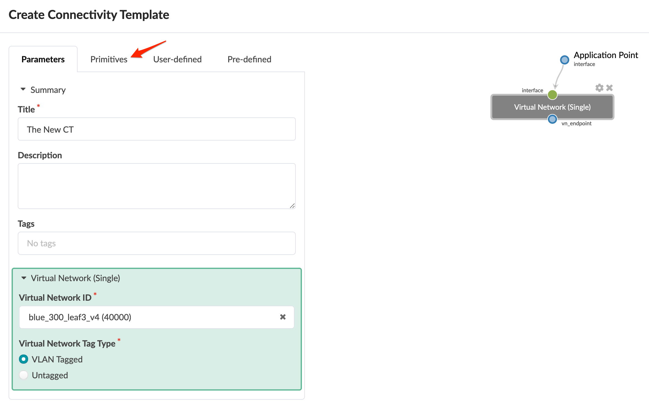 Create Connectivity Template for Multiple VNs on Same Interface ...