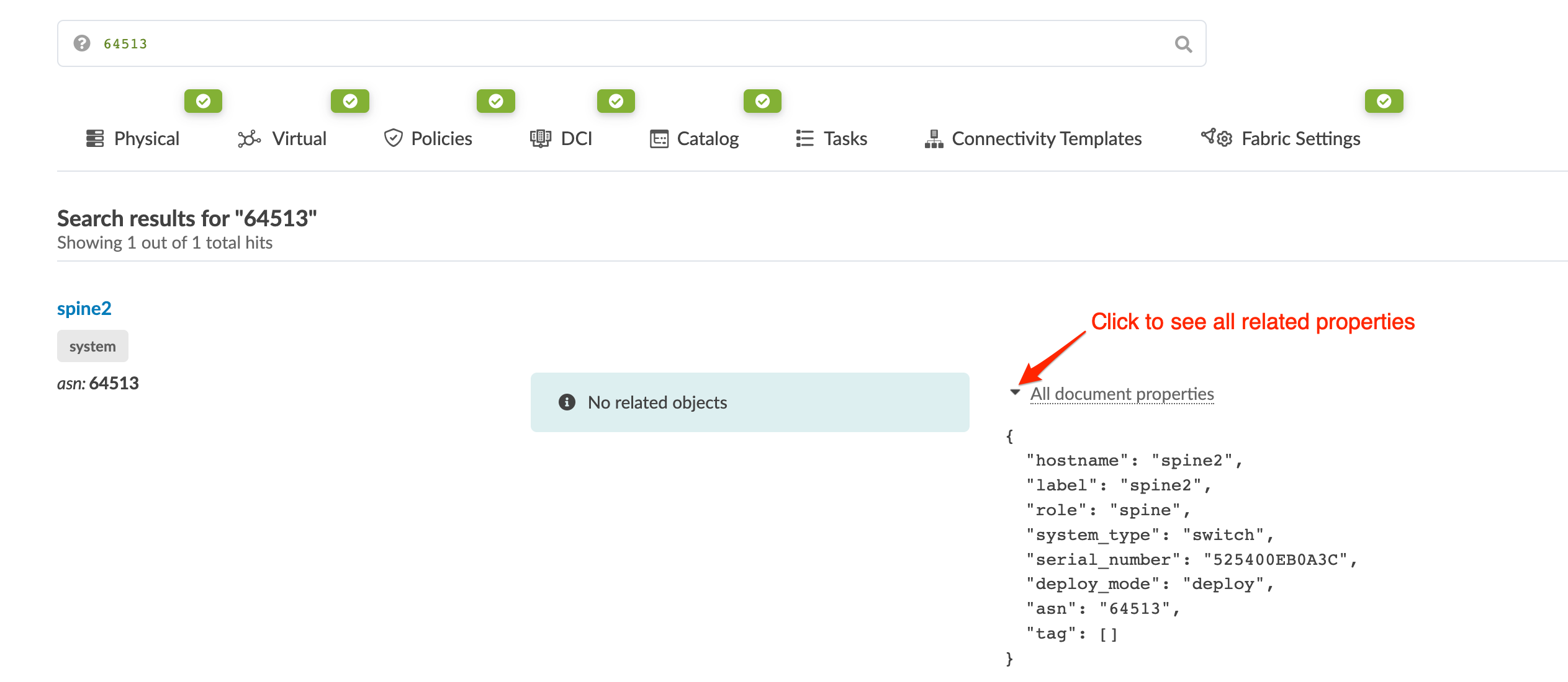 Blueprint-Wide Search | Apstra 6.1 | Juniper Networks