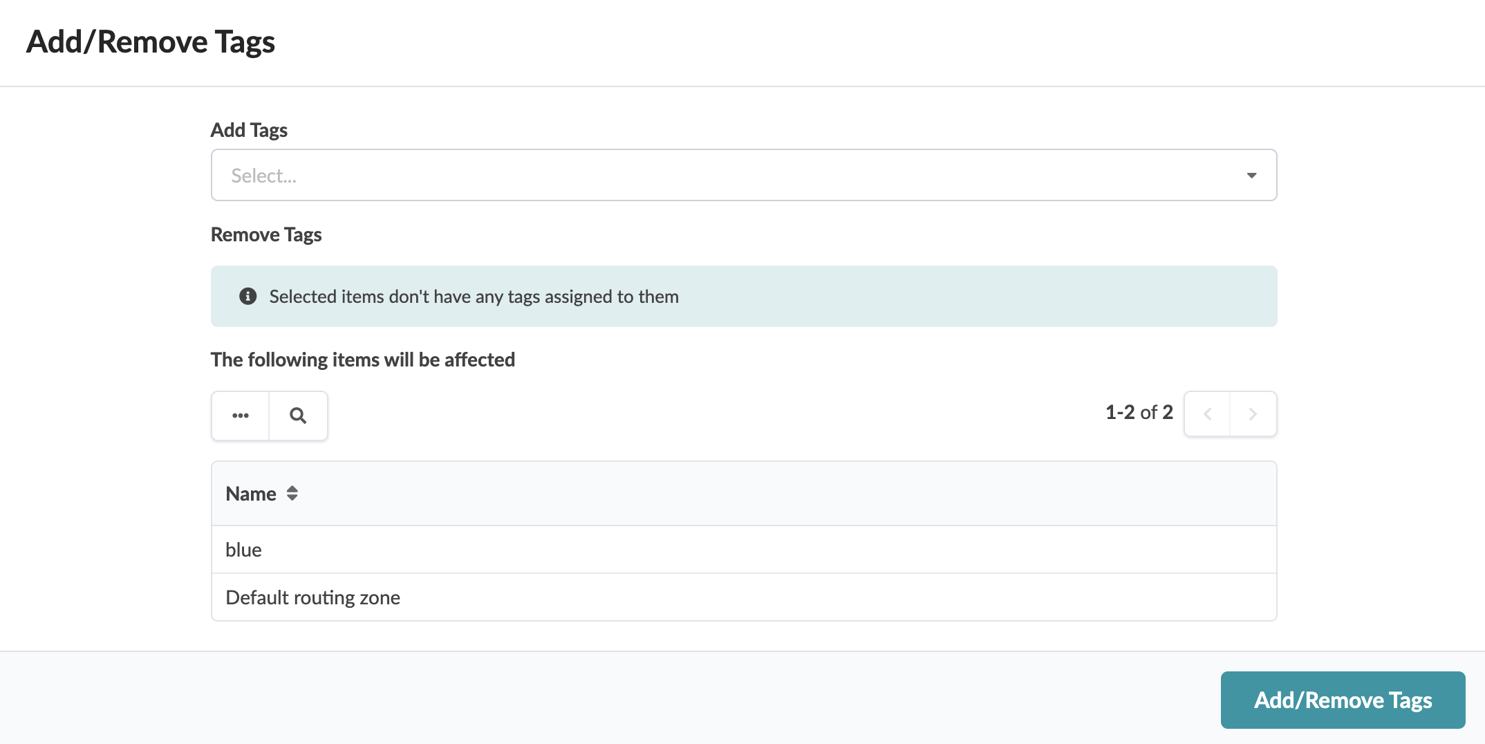 Add/Remove Routing Zone Tags | Apstra 6.1 | Juniper Networks