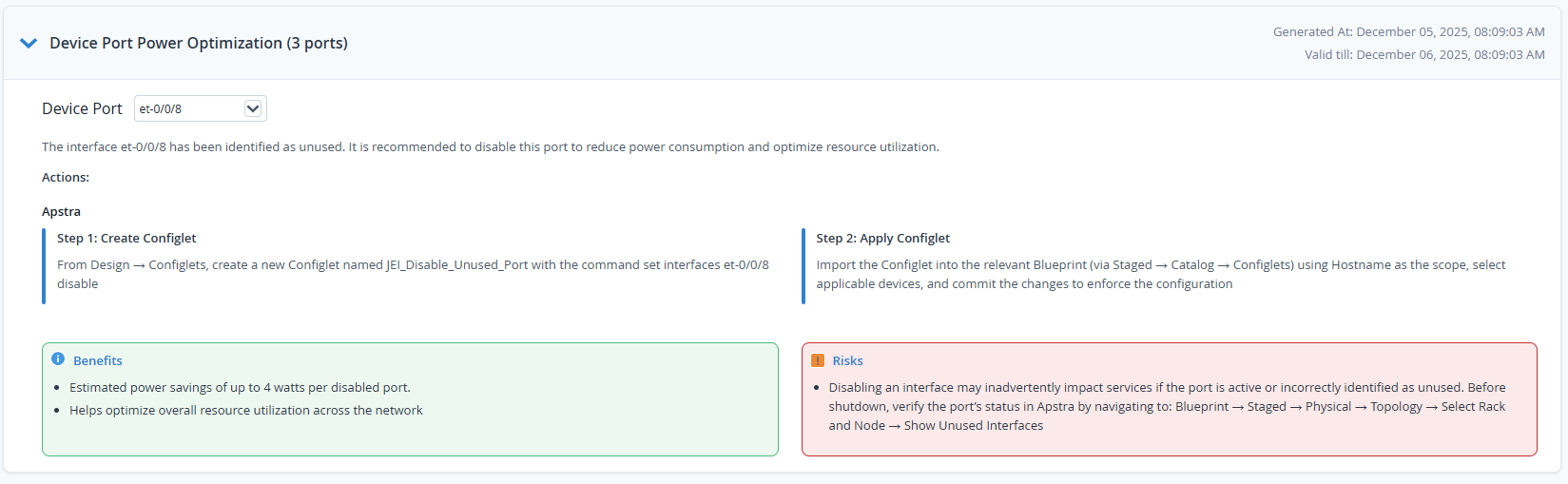 Optimize Energy Consumption by Shutting Down Unused Ports | Juniper ...
