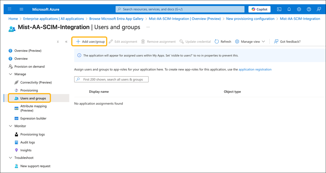 Intégration SCIM avec Microsoft Entra ID et Okta | Mist | Juniper Networks