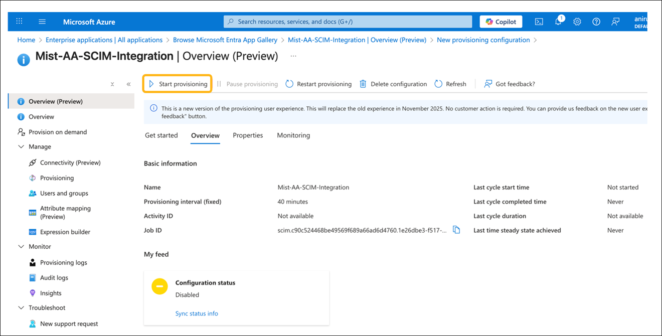 Intégration SCIM avec Microsoft Entra ID et Okta | Mist | Juniper Networks