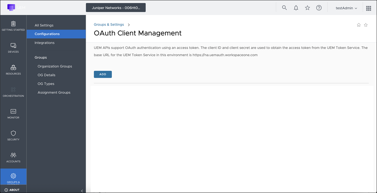 Workspace ONE UEM Integration | Mist | Juniper Networks