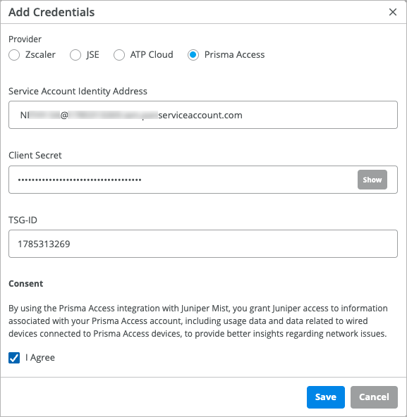 Palo Alto Prisma Access Integration for SASE Health | Mist | Juniper ...