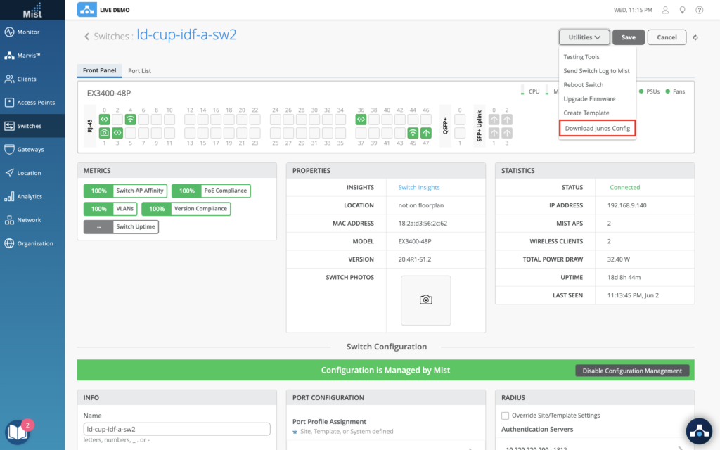 June 3rd 2021 Updates | Mist | Documentation | Juniper Networks