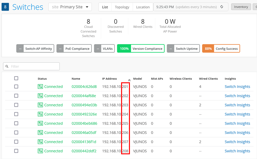 Manage vJunos-Switch VMs in Mist Cloud | Juniper Networks