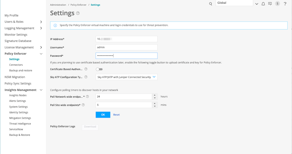 Configure Policy Enforcer For Security Director Insights Mitigation Juniper Networks